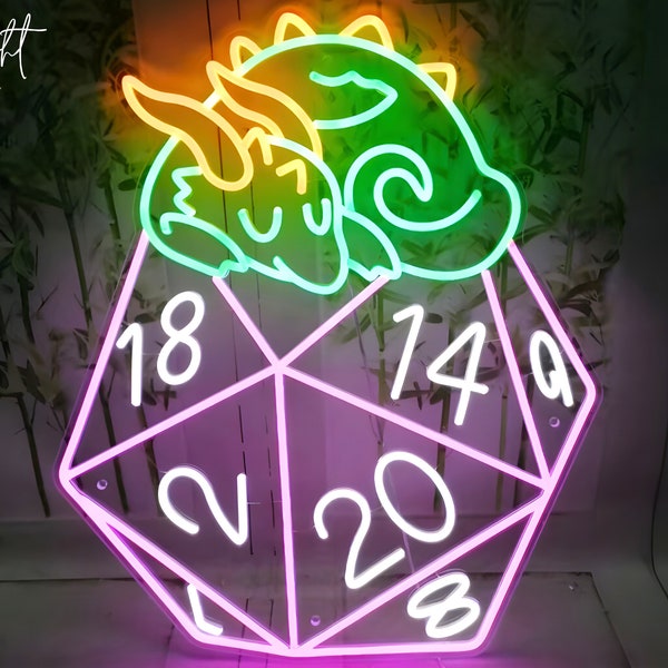 Dnd Dice Neon Sign - Etsy