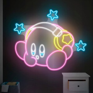 Kirby Neon Sign Anime Neon Sign, Custom Japanese Neon Light, Cute Neon ...