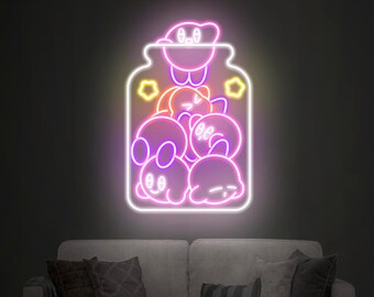 Kirby Neon Sign Anime Neon Sign, Custom Japanese Neon Light, Cute Neon ...