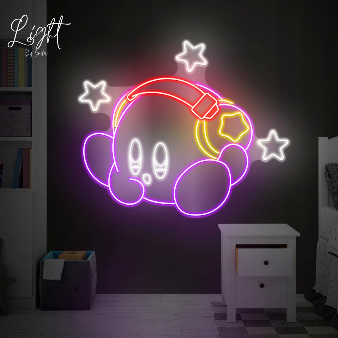Kirby Neon Sign Anime Neon Sign, Custom Japanese Neon Light, Cute Neon ...