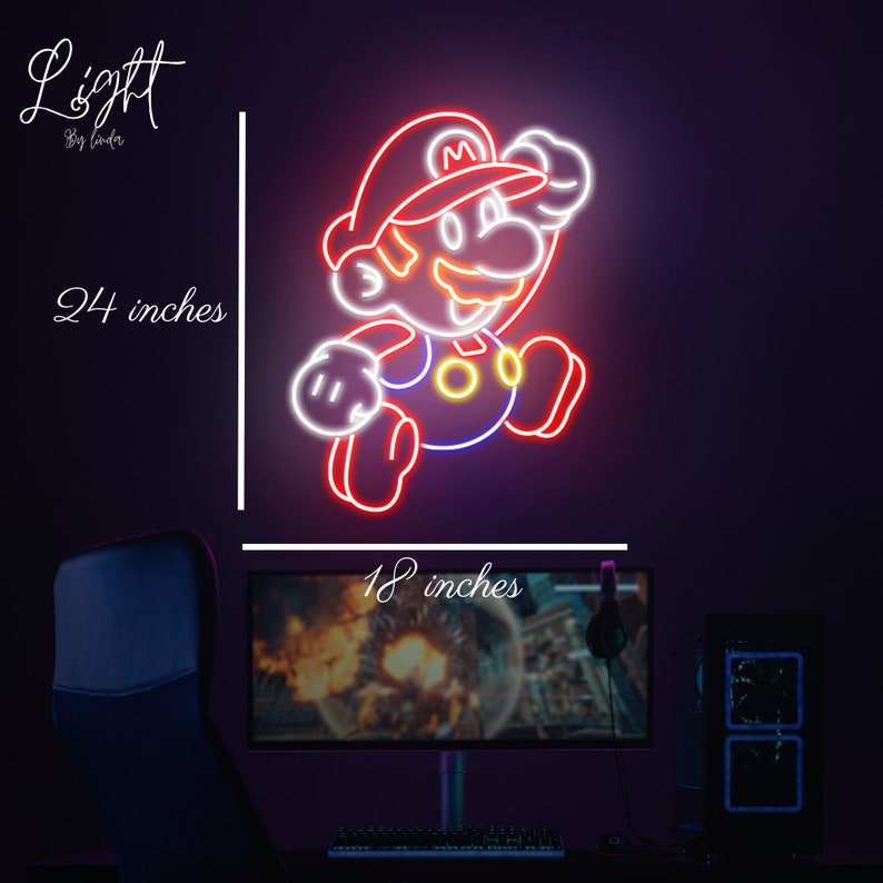 Jumping Mario Led Neon Sign Custom Super Mario Neon Sign - Etsy