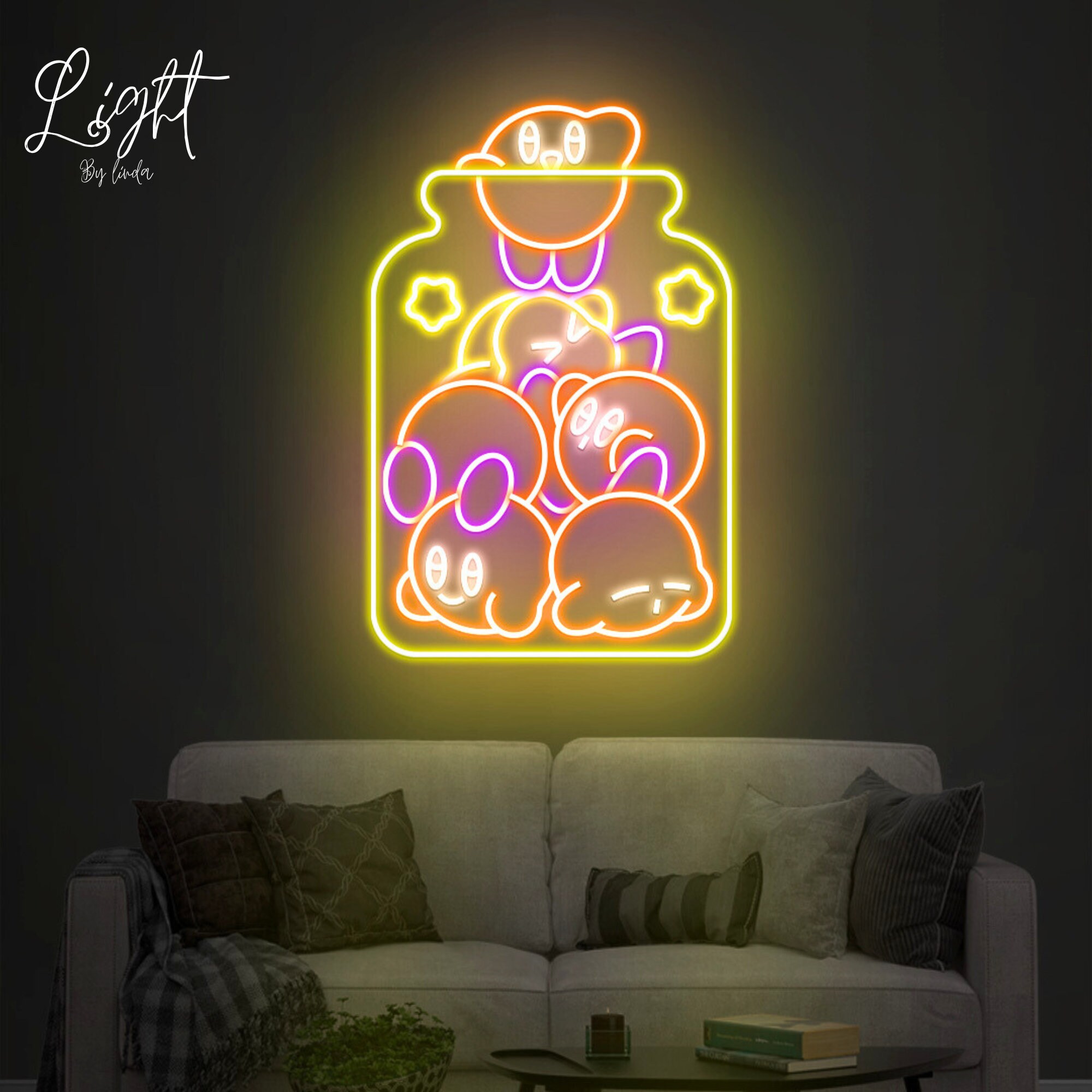Kirby Neon Sign Kawaii Neon Sign, Custom Japanese Neon Light, Anime ...