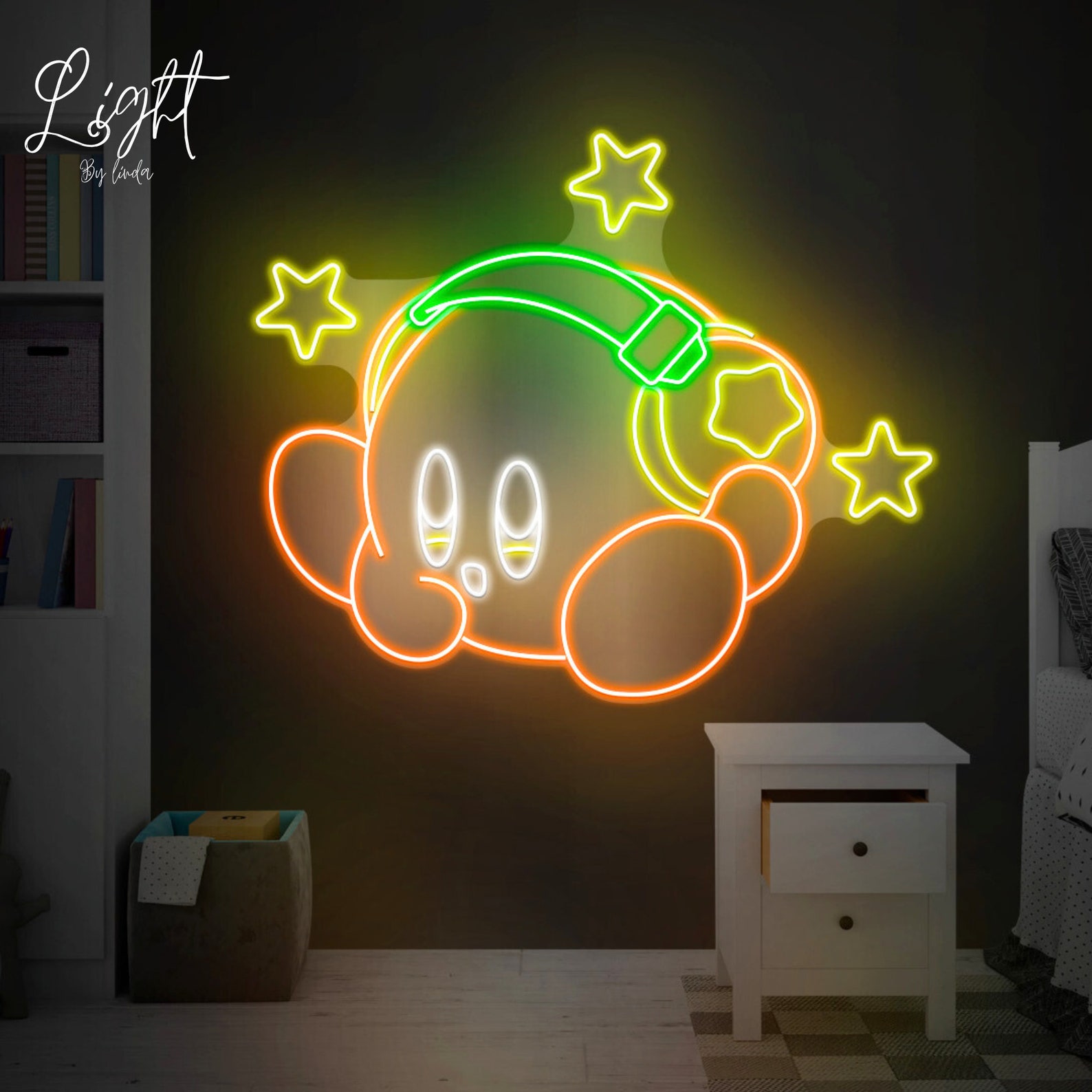 Kirby Neon Sign Anime Neon Sign, Custom Japanese Neon Light, Cute Neon ...