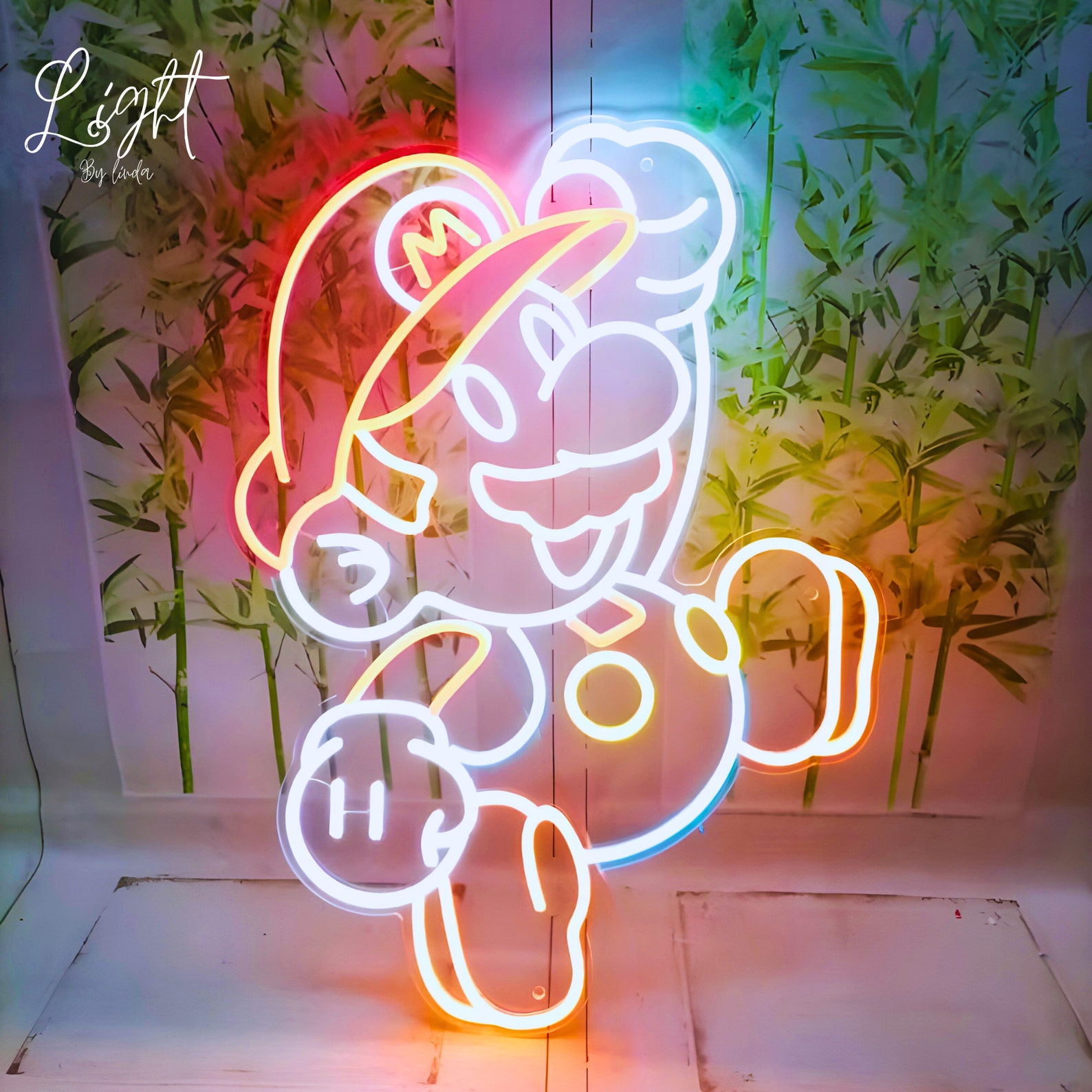 Jumping Mario Led Neon Sign, Custom Super Mario Neon Sign, Anime Neon ...