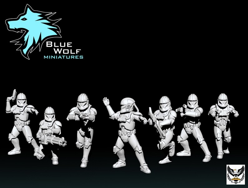 Clone Pilots 7 Miniatures Legion Blue Wolf Miniatures - Etsy