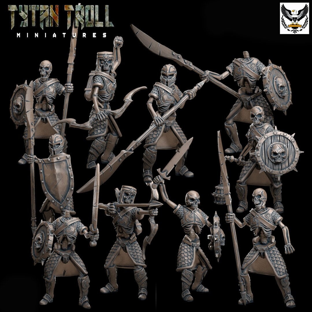 Crypt Skeletons 9 Miniatures Roleplaying Tabletop Games tytantroll ...