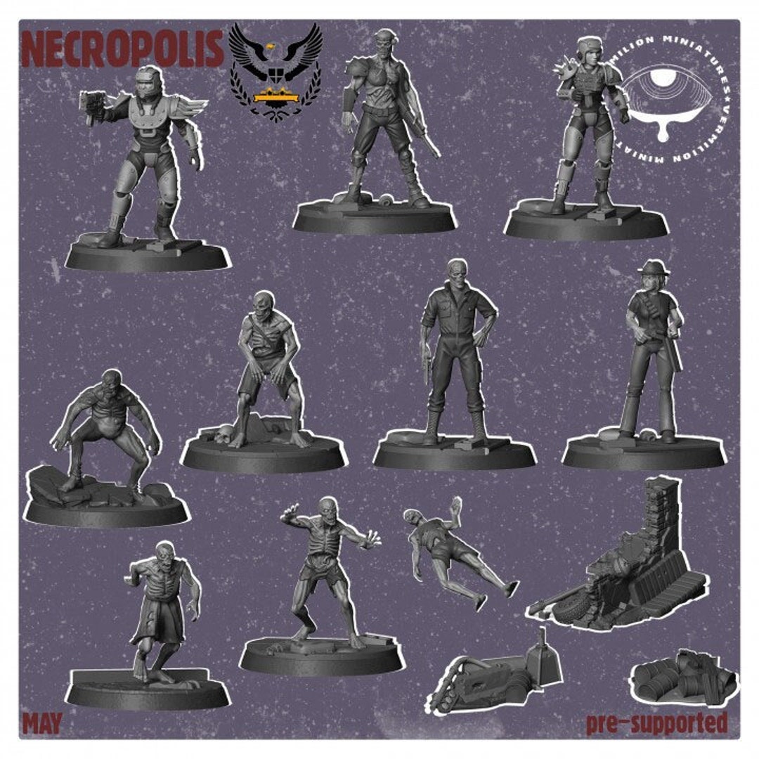 Necropolis Miniature Set - Inspired by Fallout Ghouls - Etsy