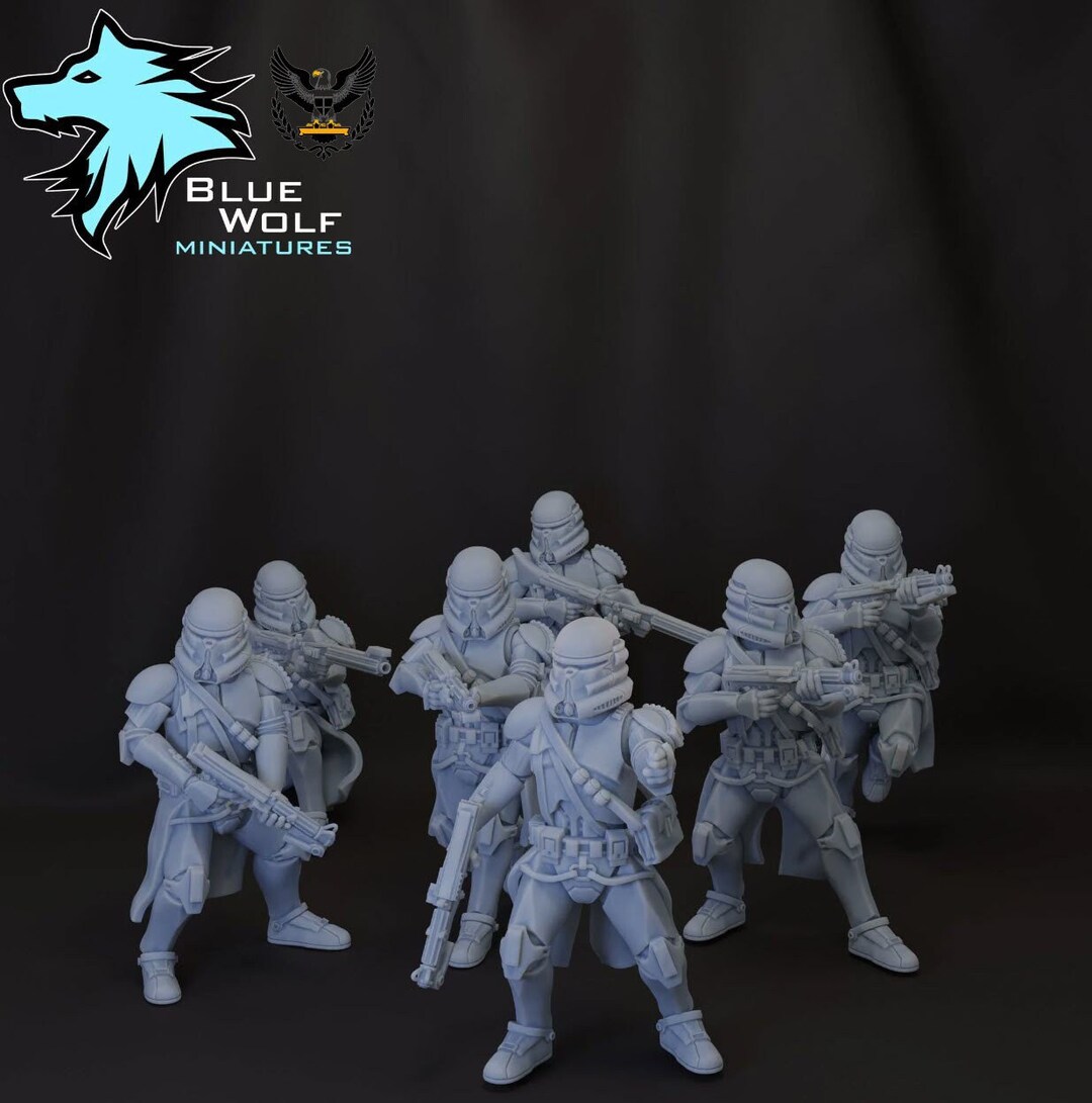 Blue Wolf Miniatures - Airborne Clones (7 Miniatures) - Legion - Etsy