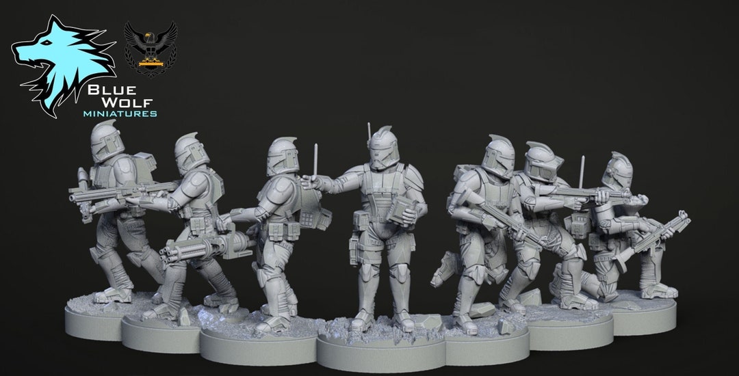 Blue Wolf Miniatures - V2 Clone Troopers (7 Miniatures) - Legion - Etsy
