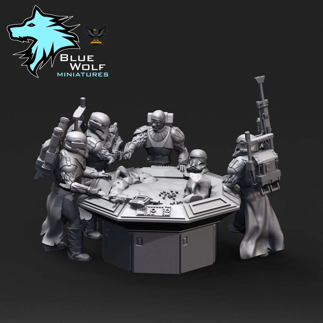 Blue Wolf Miniatures - Clone Command & Holo Table (5 Miniatures ...