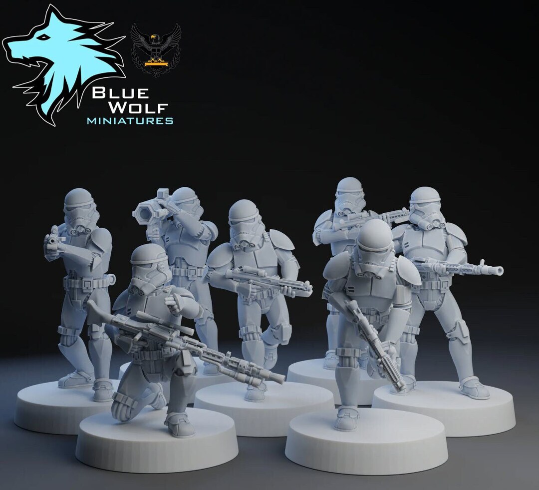 Blue Wolf Miniatures - Triton Squad (7 Miniatures) - Storm Troopers ...
