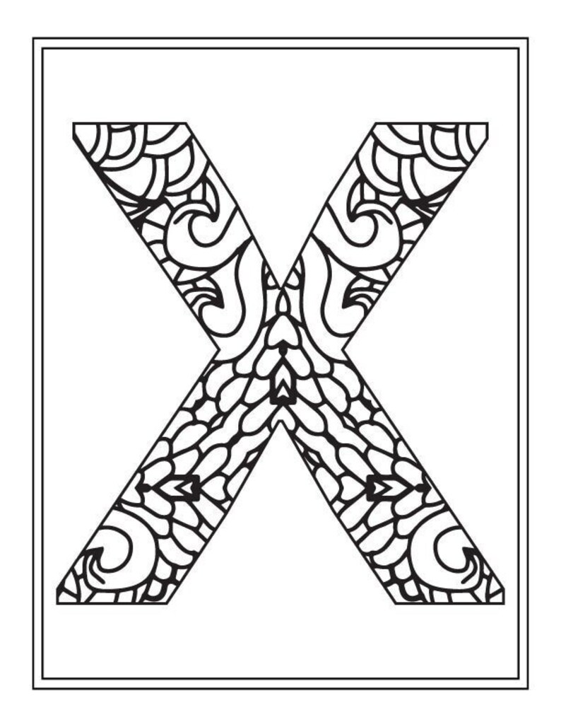 Children Alphabet Letters Pack 6 - X Y Z - Ready for Coloring - Quick ...