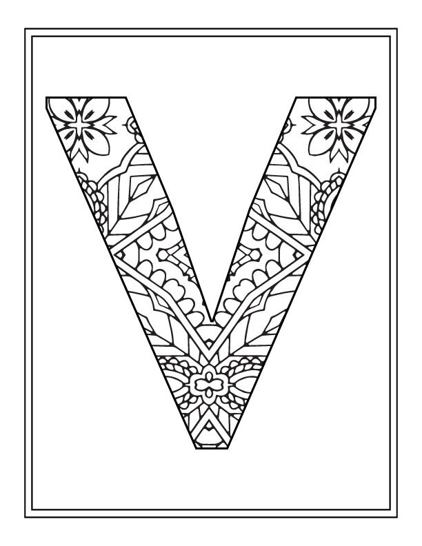 Children Alphabet Letters Pack 5 - U V W - Ready for Coloring - Quick ...