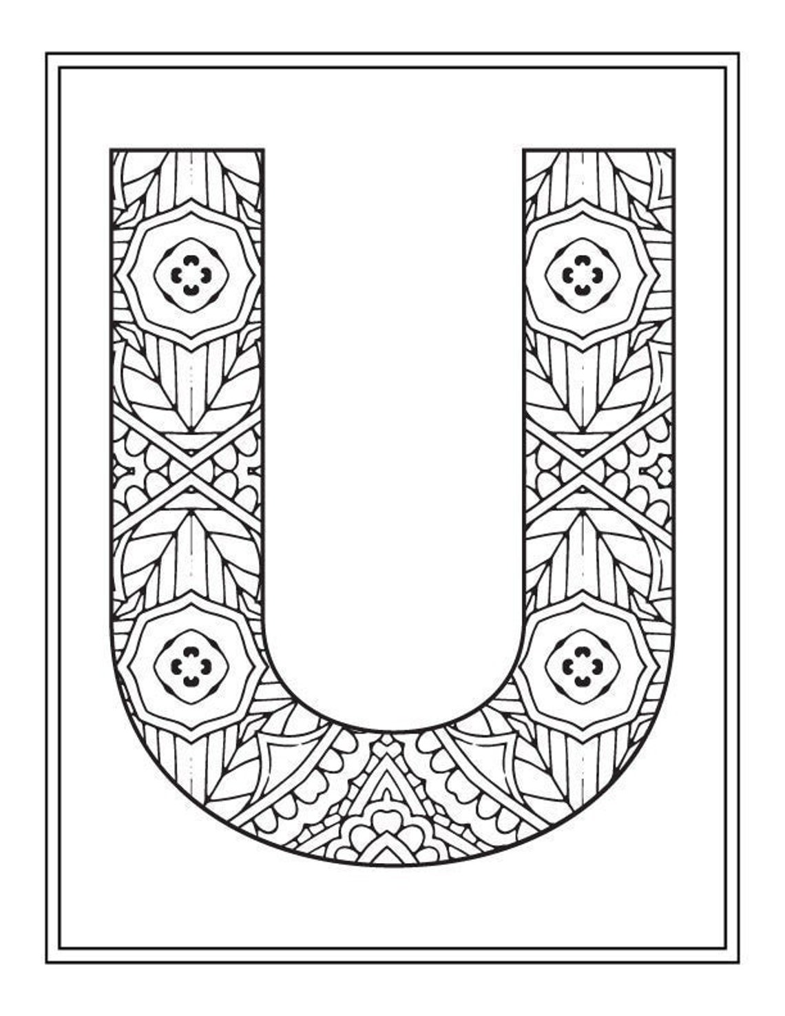 Children Alphabet Letters Pack 5 - U V W - Ready for Coloring - Quick ...