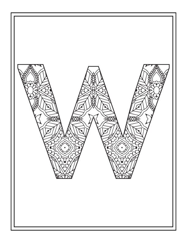 Children Alphabet Letters Pack 5 - U V W - Ready for Coloring - Quick ...