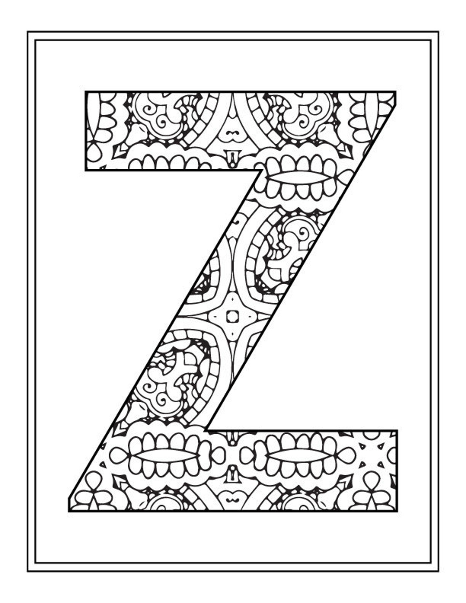 Children Alphabet Letters Pack 6 - X Y Z - Ready for Coloring - Quick ...