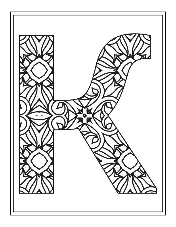 Children Alphabet Letters Pack 3 - K L M N O - Ready for Coloring ...