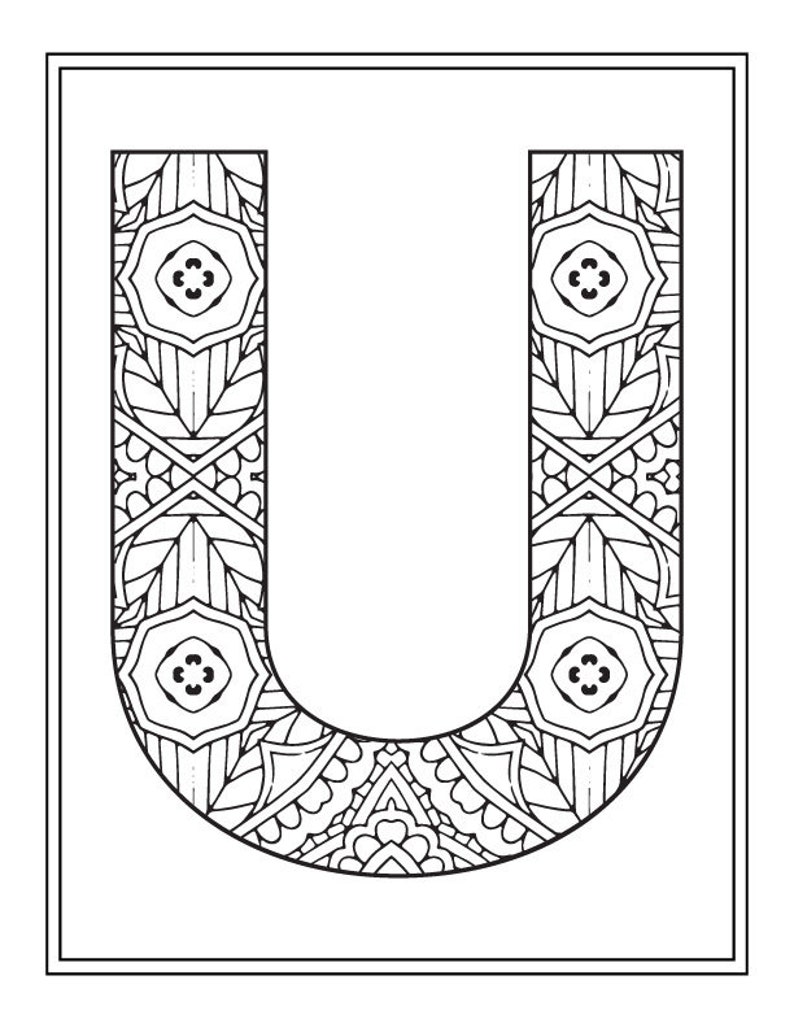 Children Alphabet Letters Pack 5 - U V W - Ready for Coloring - Quick ...