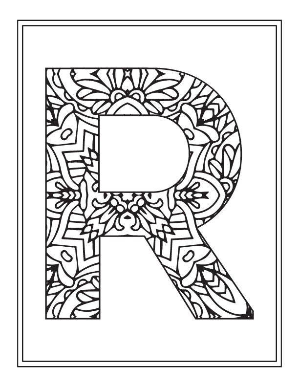 Children Alphabet Letters Pack 4 P Q R S T Ready for Coloring Quick ...