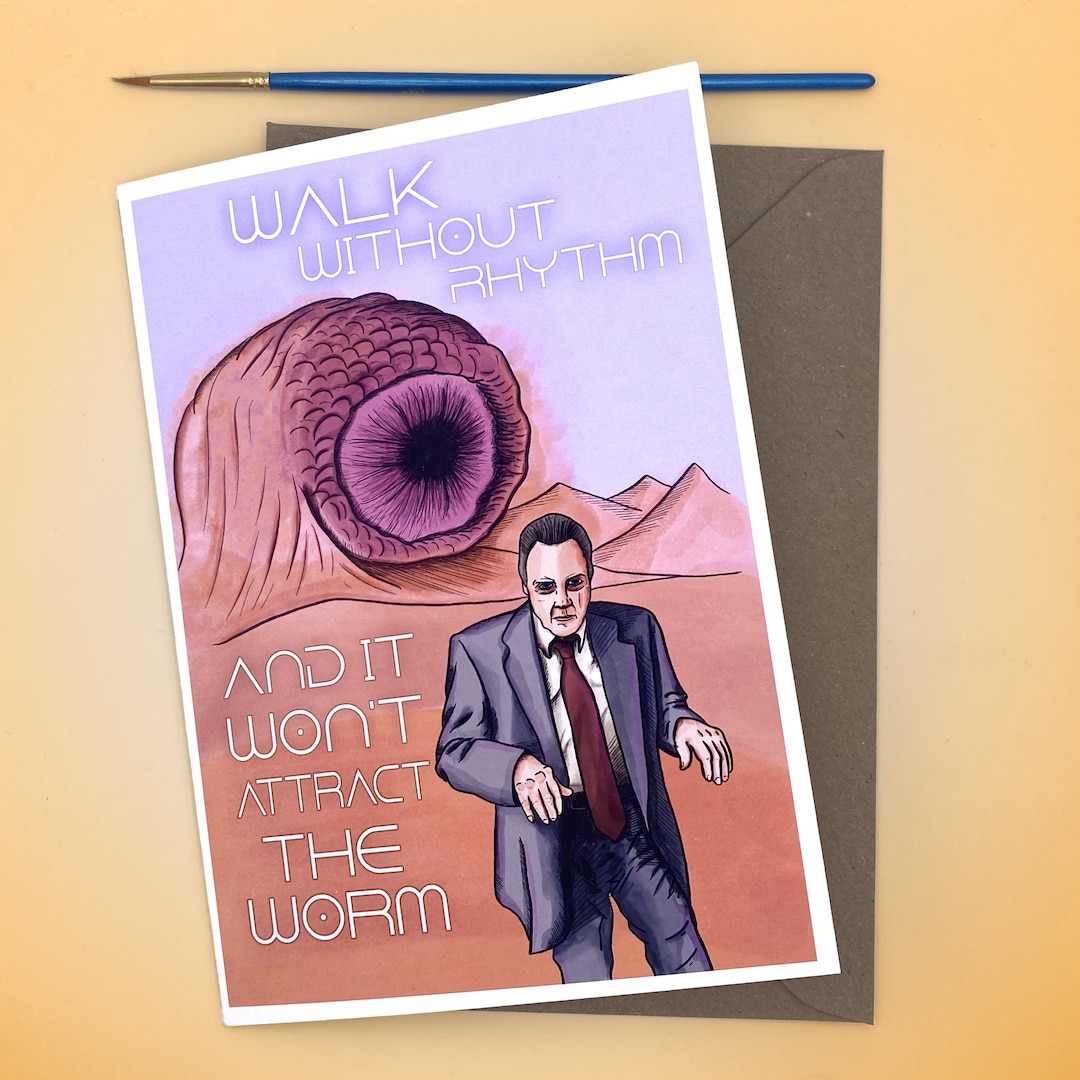 Dune Sandworm Christopher Walken Meme Greetings Card, Funny Cards ...