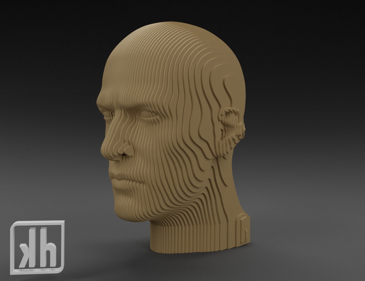 Male Head Model DXF Files: Laser Cut Plywood CNC (digital Download) - Etsy