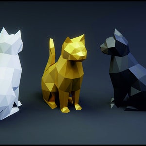 Cat, Cat 3D Model, Cat Sitting , Papercraft Animals, PDF Download DIY ...