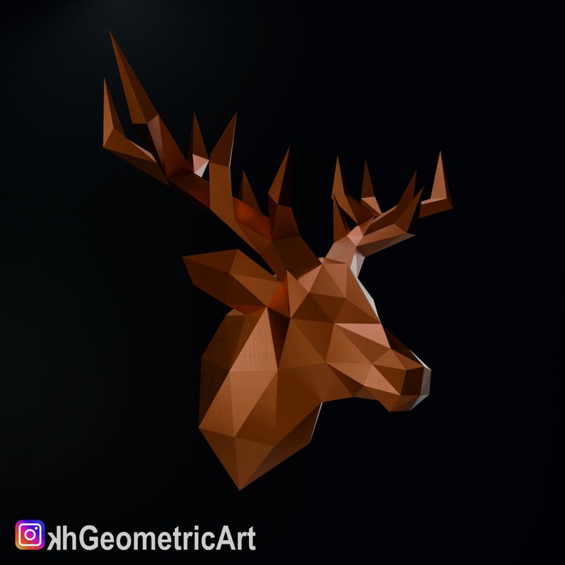 Geometric Deer Head Welding Project: Low Poly DXF (digital Download) - Etsy
