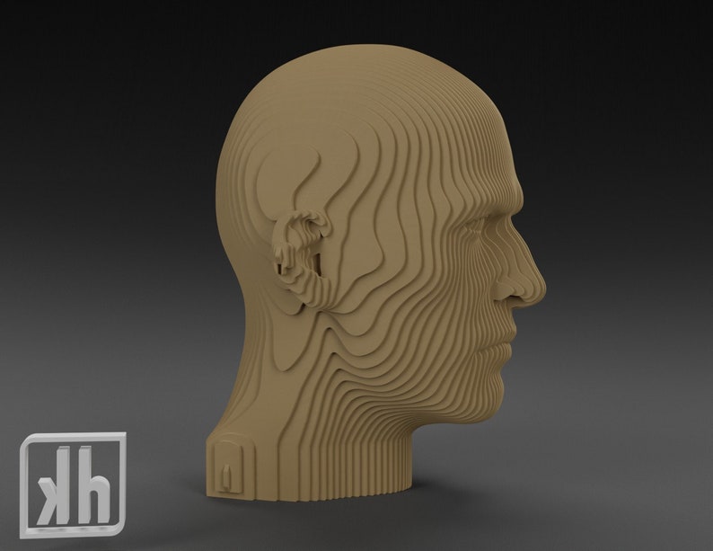 Male Head Model DXF Files: Laser Cut Plywood CNC (digital Download) - Etsy