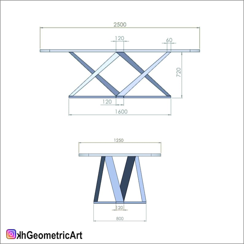 Loft Table Design: Welding CNC DXF, PDF Plans - Etsy