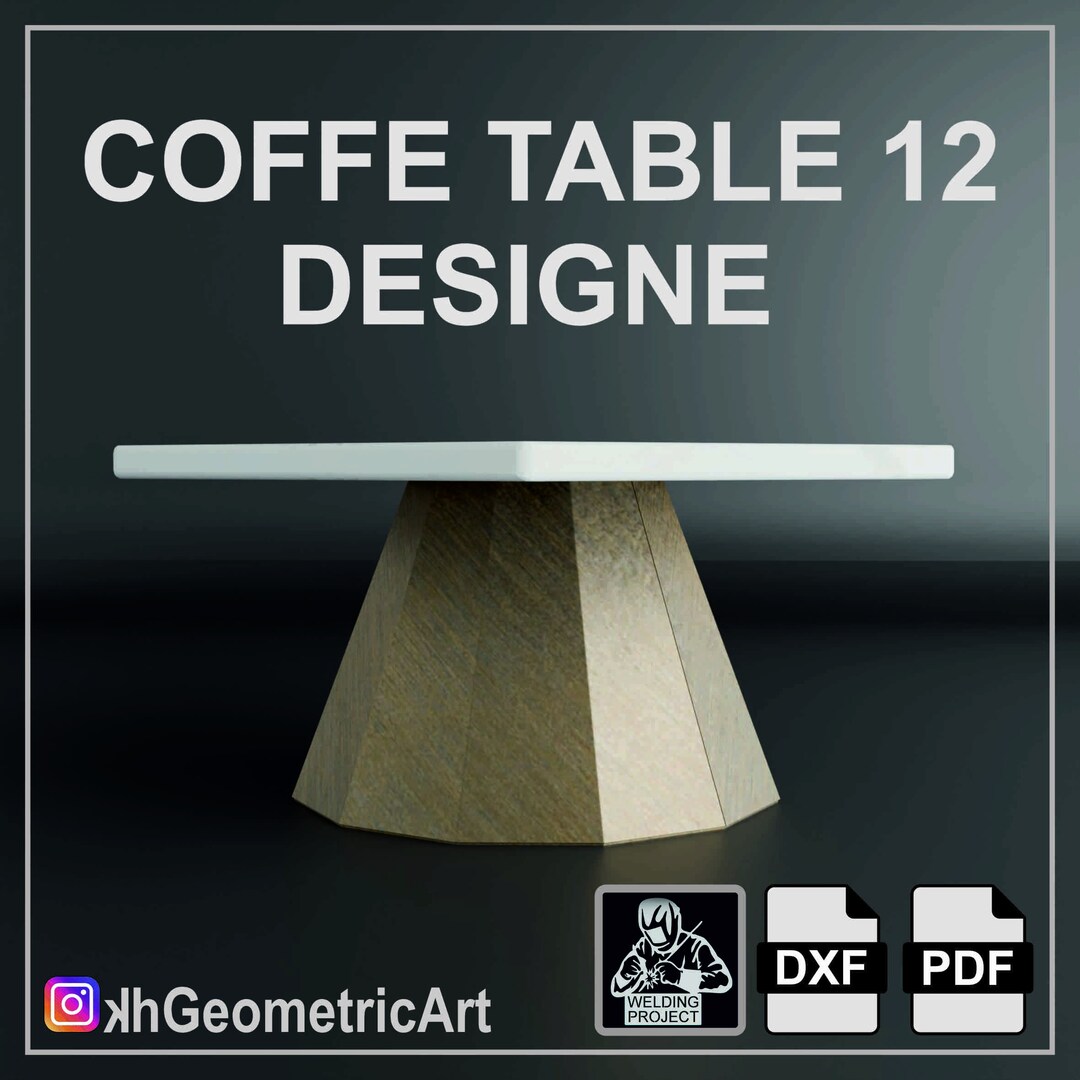 Loft Coffee Table Design, Dodecagon Base, DXF and PDF Plans - Etsy