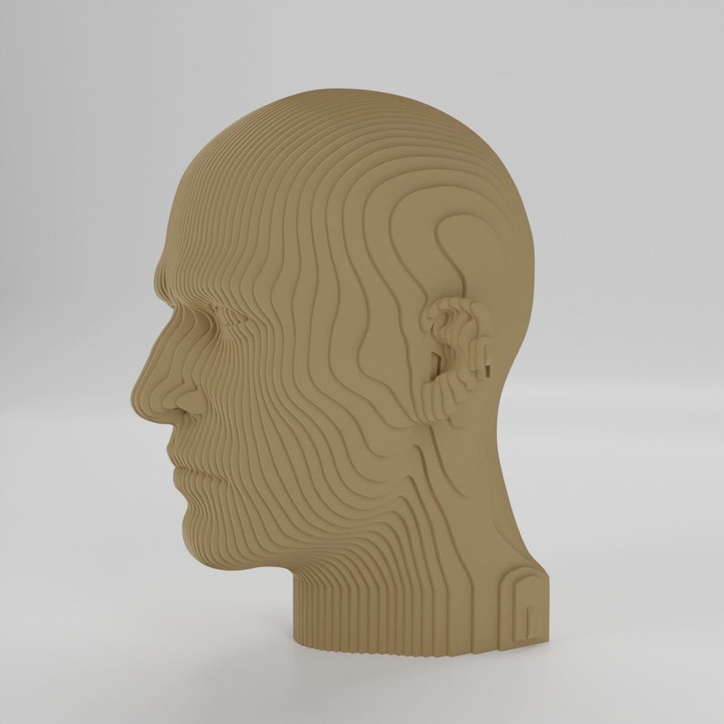 Male Head Model DXF Files: Laser Cut Plywood CNC (digital Download) - Etsy