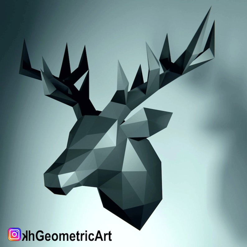 Geometric Deer Head Welding Project: Low Poly DXF (digital Download) - Etsy