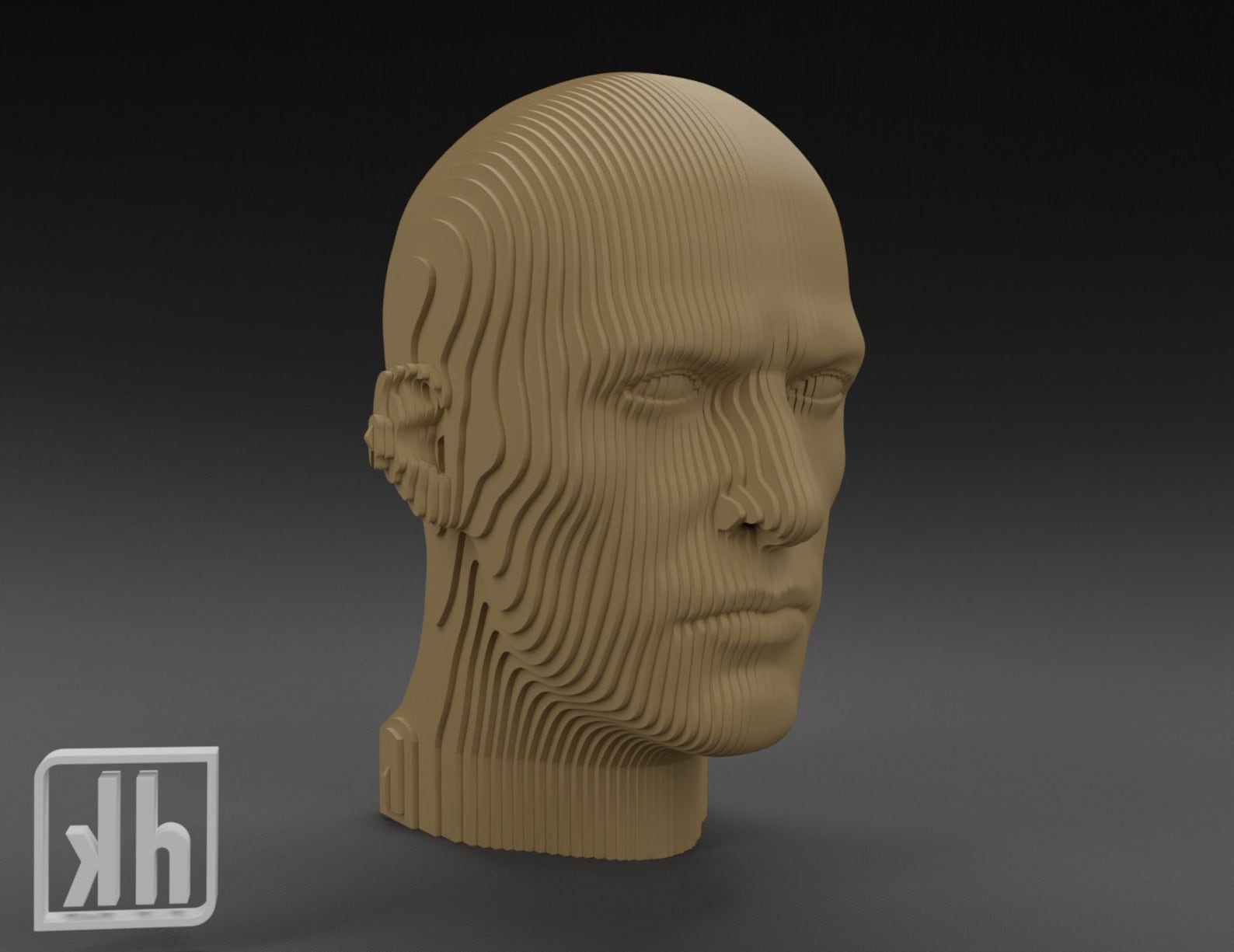 Male Head Model DXF Files: Laser Cut Plywood CNC (digital Download) - Etsy