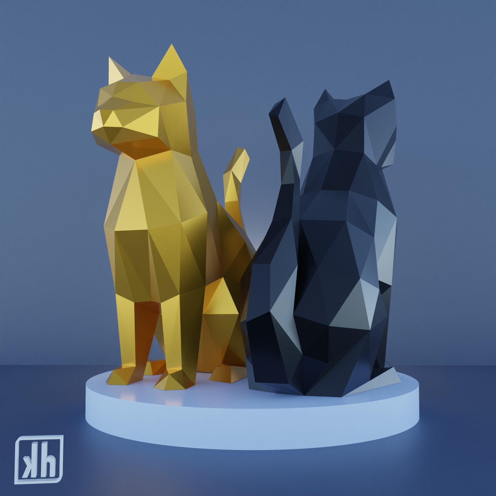 Cat 3D Model, Cat Print 3d,stl File, Stl Cat, Geometric Cat, Home Decor ...