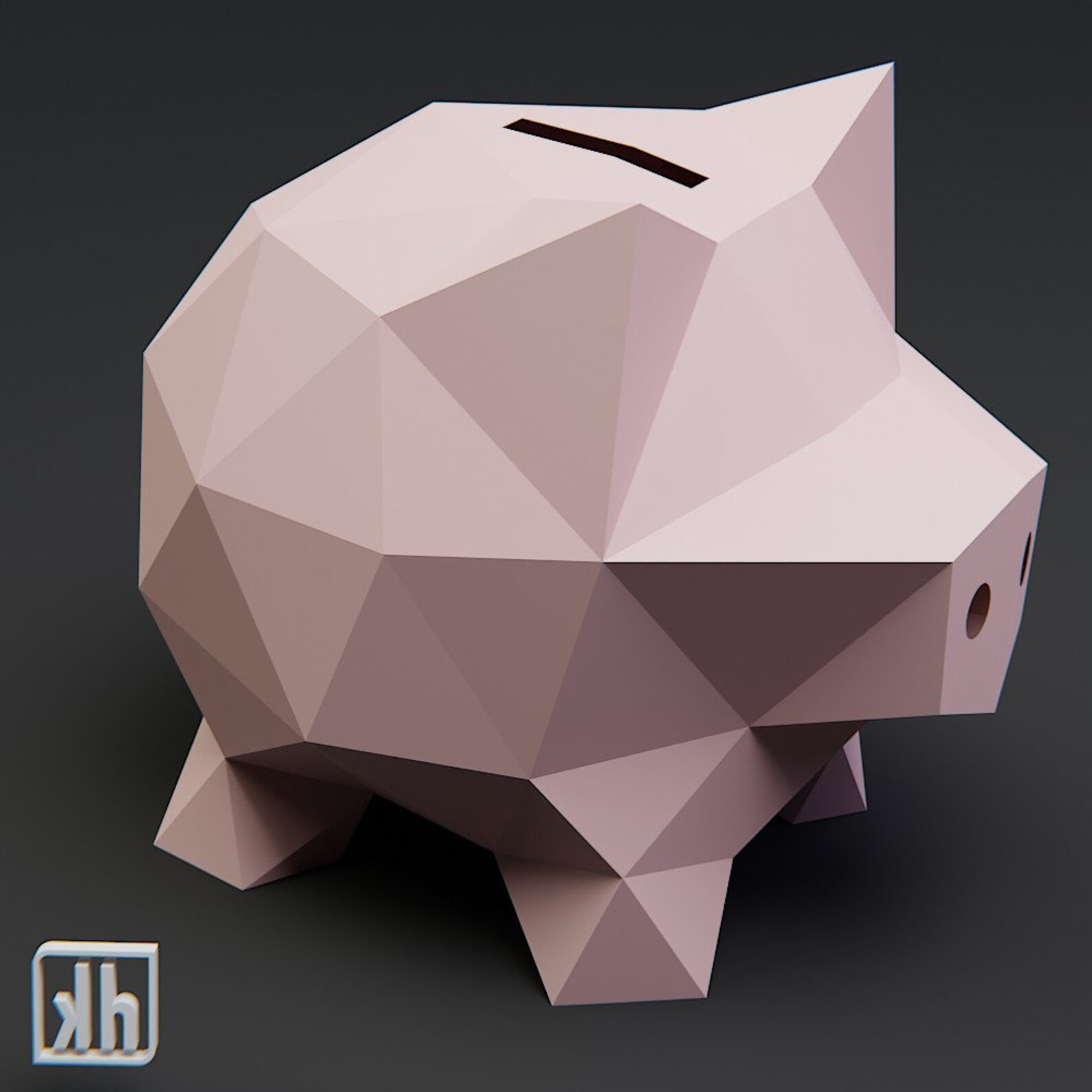 PIGGY Bank,diy Papercraft Piggy Bank, Diy 3d Lowpoly Pigg Model,money ...