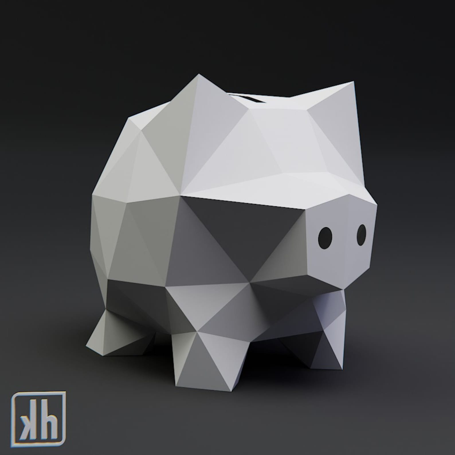 PIGGY Bank,diy Papercraft Piggy Bank, Diy 3d Lowpoly Pigg Model,money ...