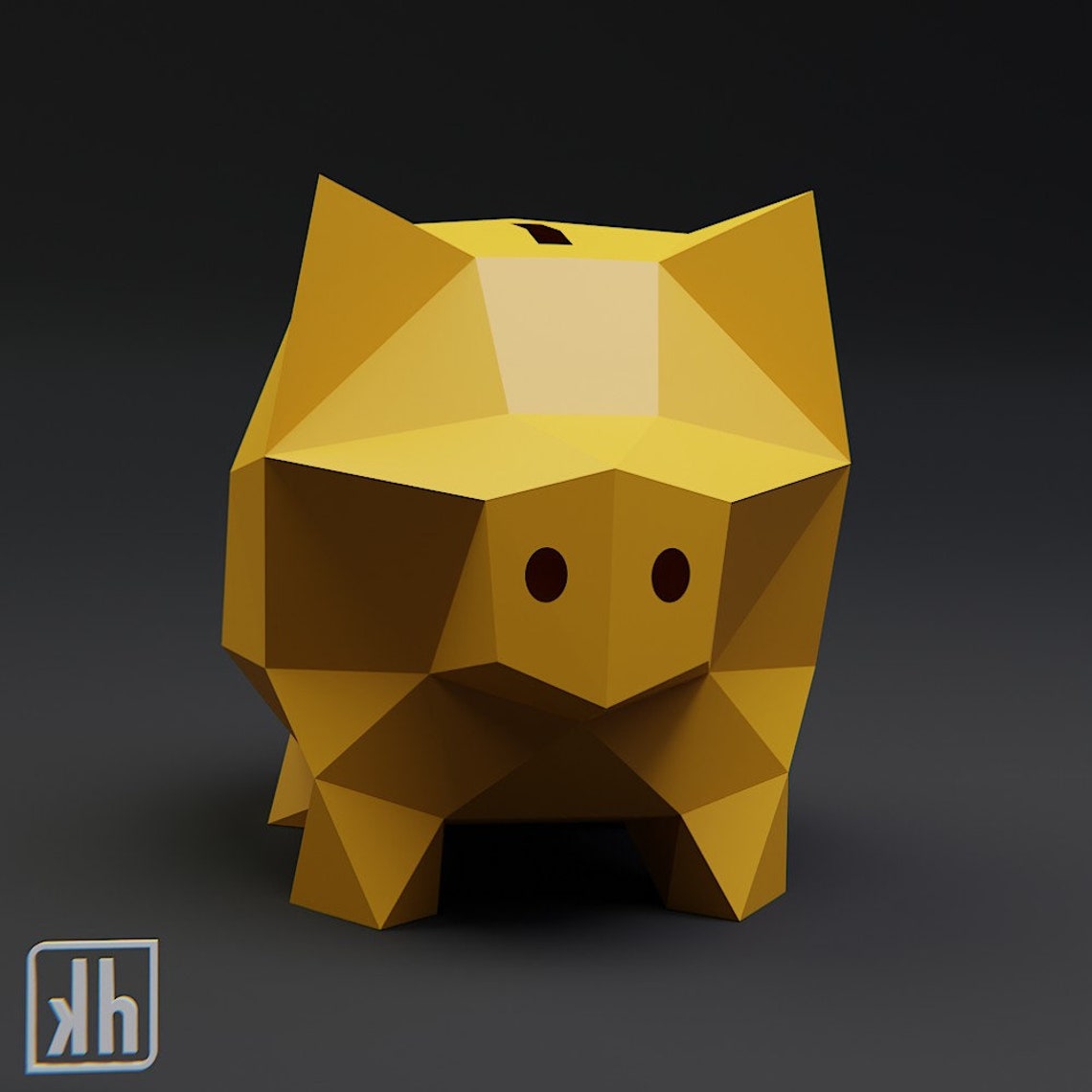 PIGGY Bank,diy Papercraft Piggy Bank, Diy 3d Lowpoly Pigg Model,money ...