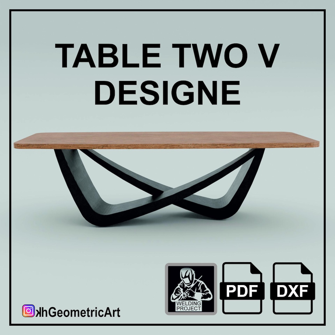 TABLE TWO V by KH, Table Loft, Table Diy, Table Welding, Table Cnc ...