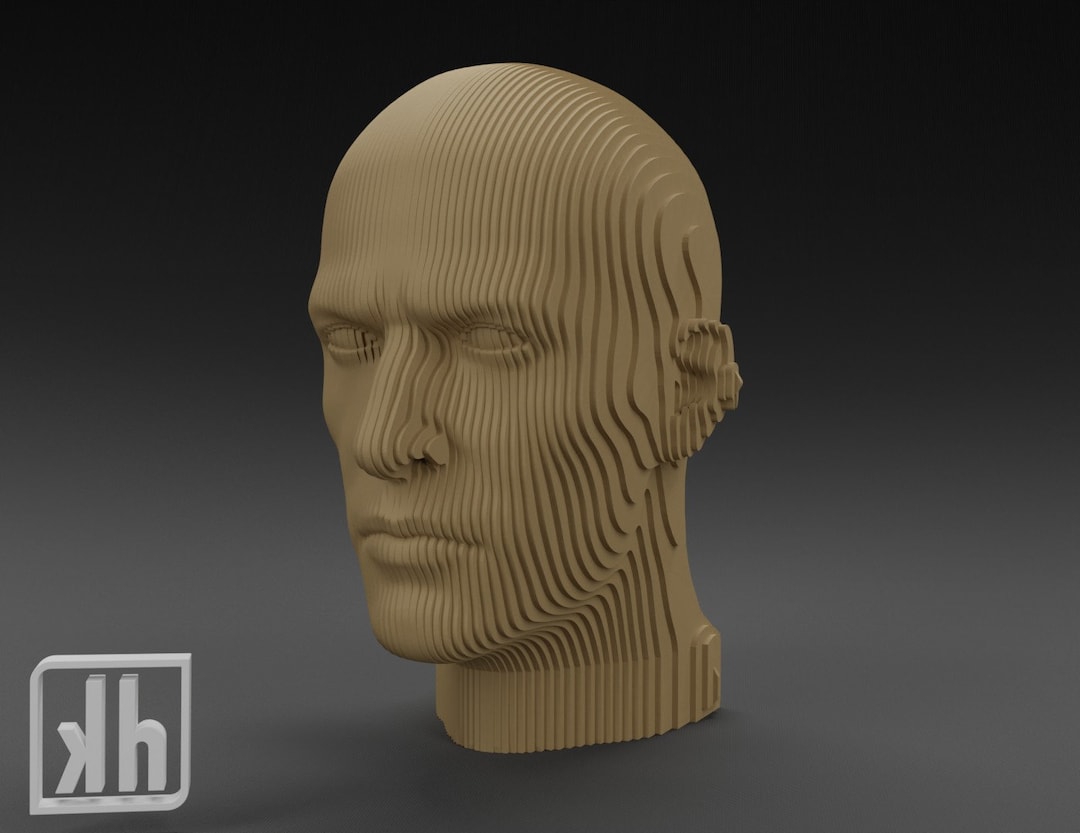 Male Head Model DXF Files: Laser Cut Plywood CNC (digital Download) - Etsy