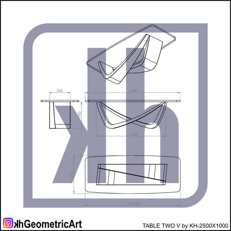 TABLE TWO V by KH, Table Loft, Table Diy, Table Welding, Table Cnc ...