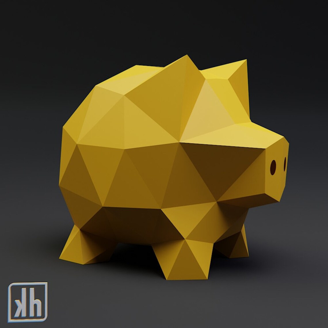 PIGGY Bank,diy Papercraft Piggy Bank, Diy 3d Lowpoly Pigg Model,money ...