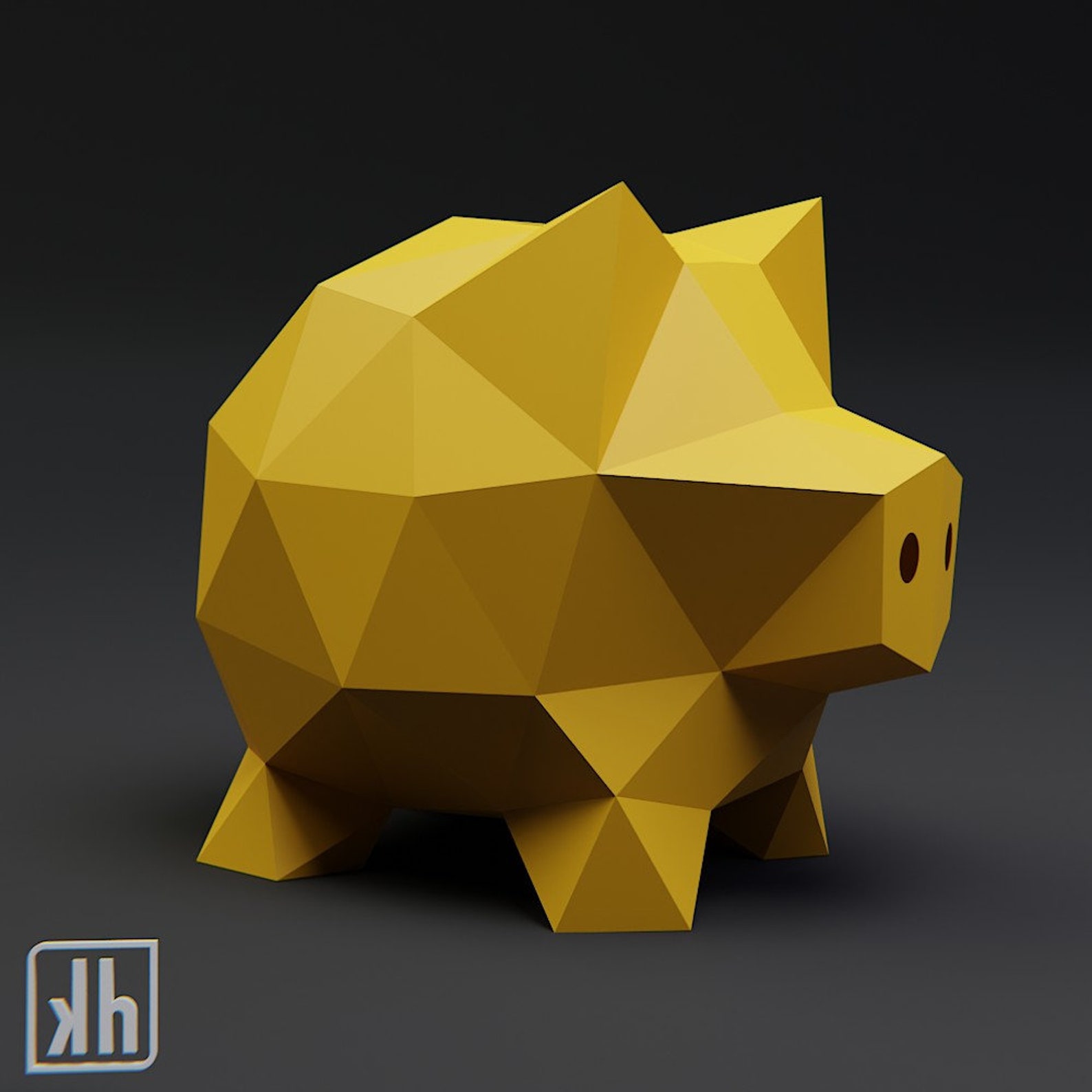 PIGGY Bank,diy Papercraft Piggy Bank, Diy 3d Lowpoly Pigg Model,money ...
