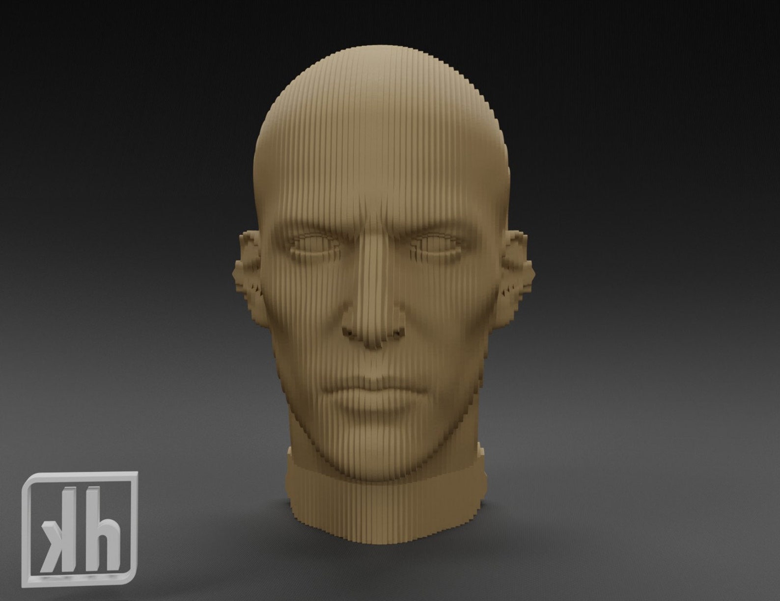 Male Head Model DXF Files: Laser Cut Plywood CNC (digital Download) - Etsy