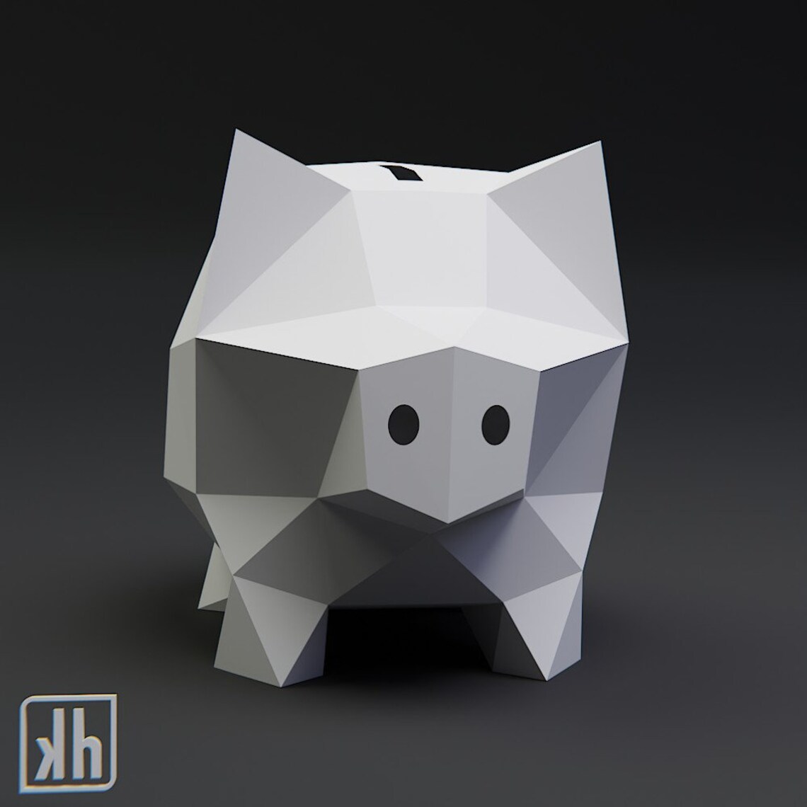 PIGGY Bank,diy Papercraft Piggy Bank, Diy 3d Lowpoly Pigg Model,money ...