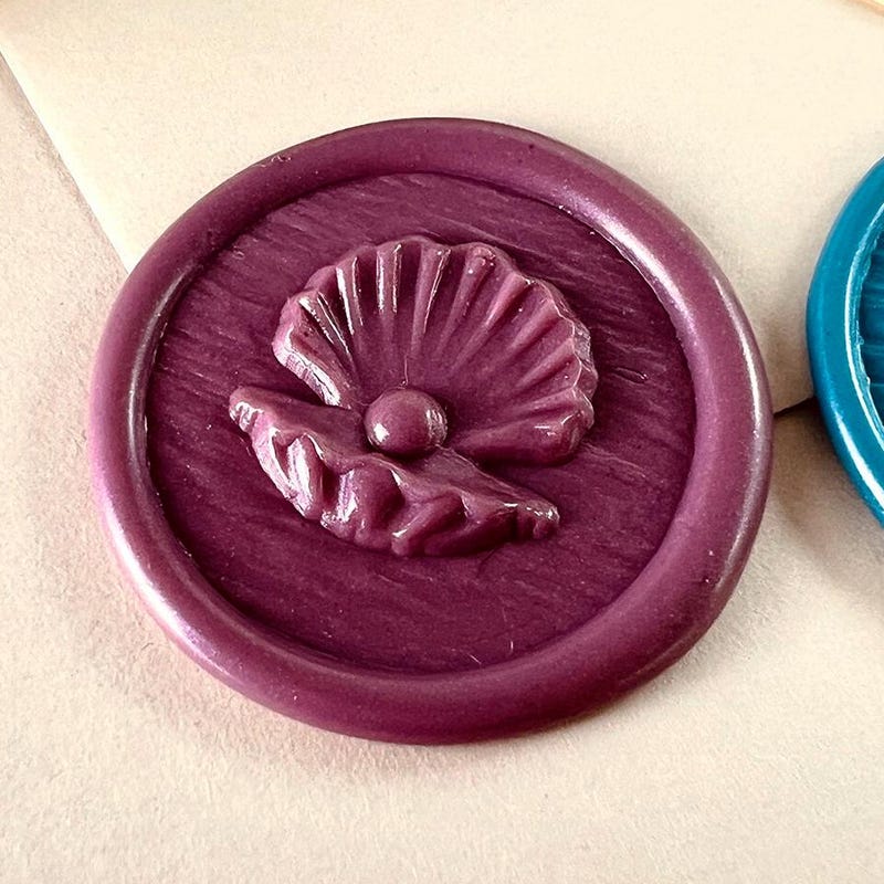 Shell With Pearl Stamp - Etsy