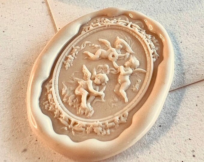 Romantic Cherub Wax Seal Stamp Vintage Angel Brass Stamp Size 29x20 Mm ...