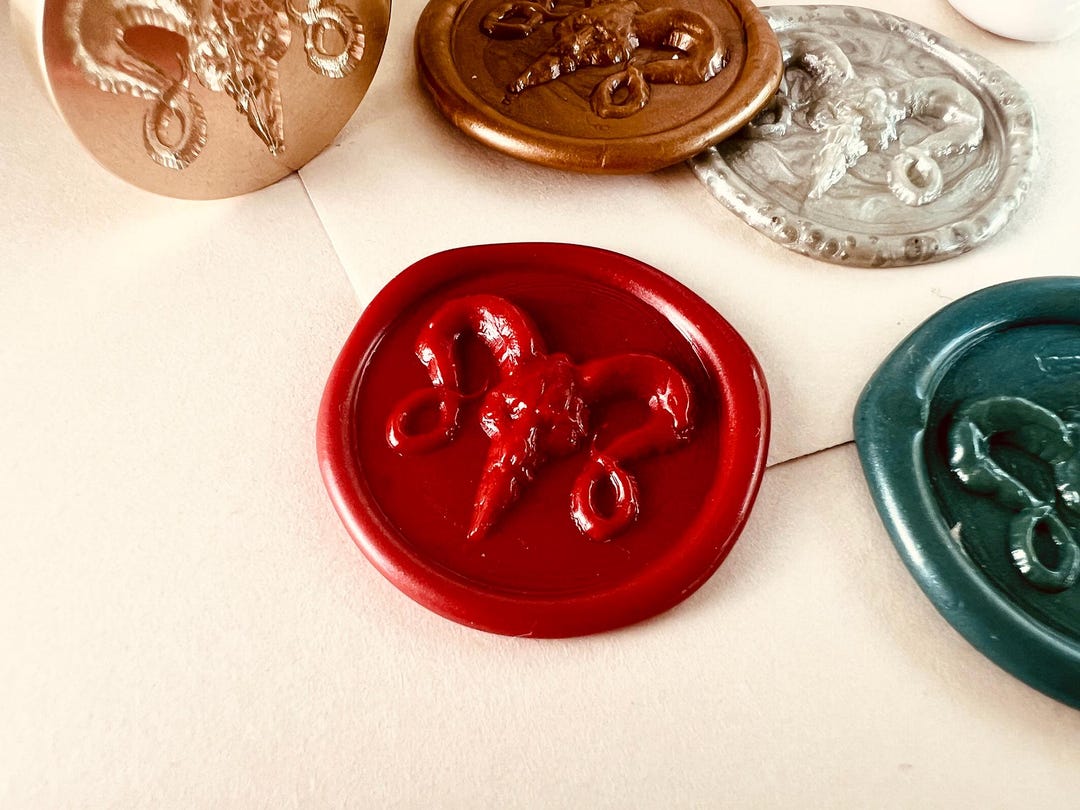 Ram Skull Wax Seal Stamp | Gothic Brass Wax Stamp Size 25mm - Etsy