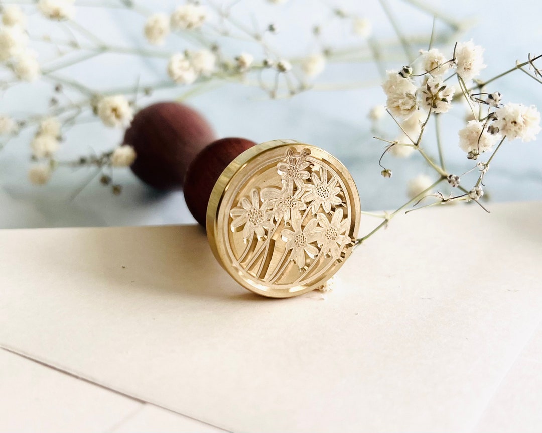 Daisy Wildflower Wax Seal Stamp - Brass Stamp Size 25mm - Etsy
