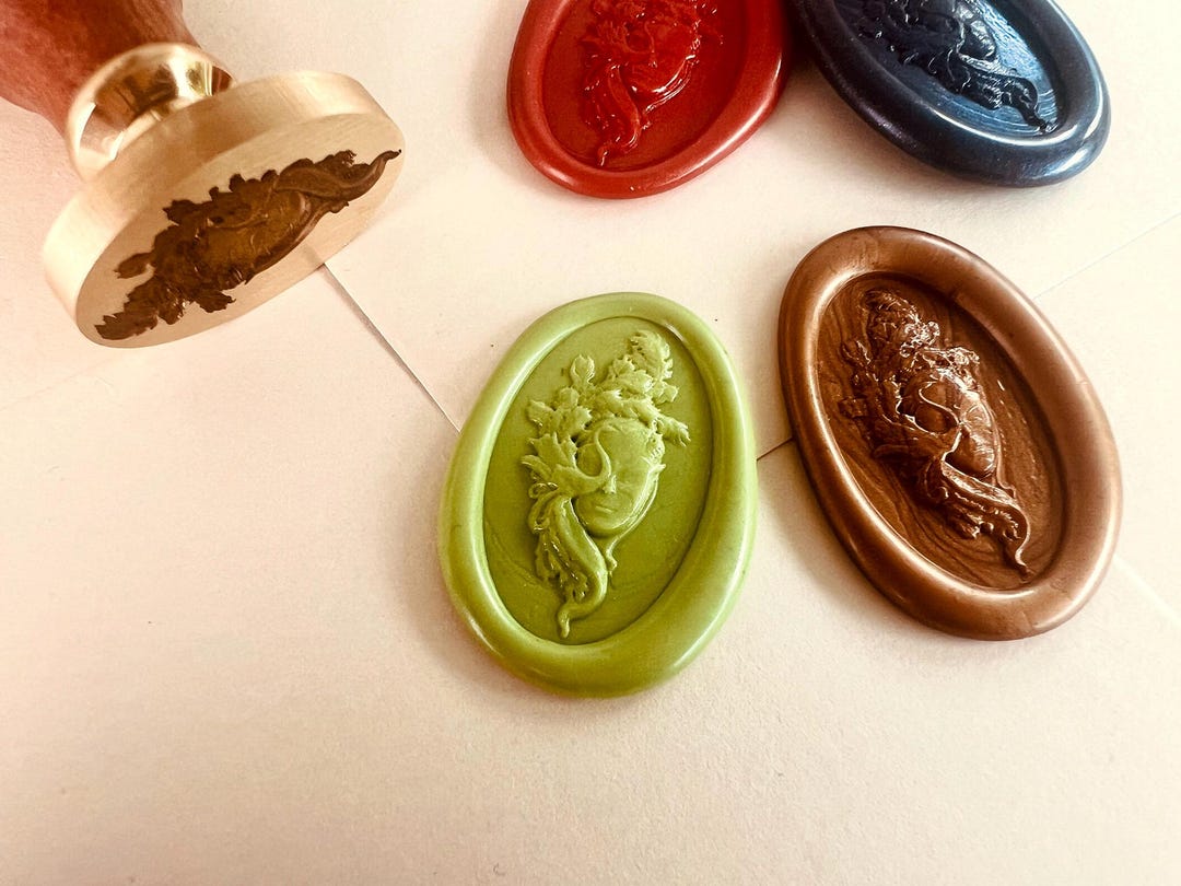 Masquerade Lady Wax Seal Stamp – Elegant Fantasy Woman in Mask Design ...