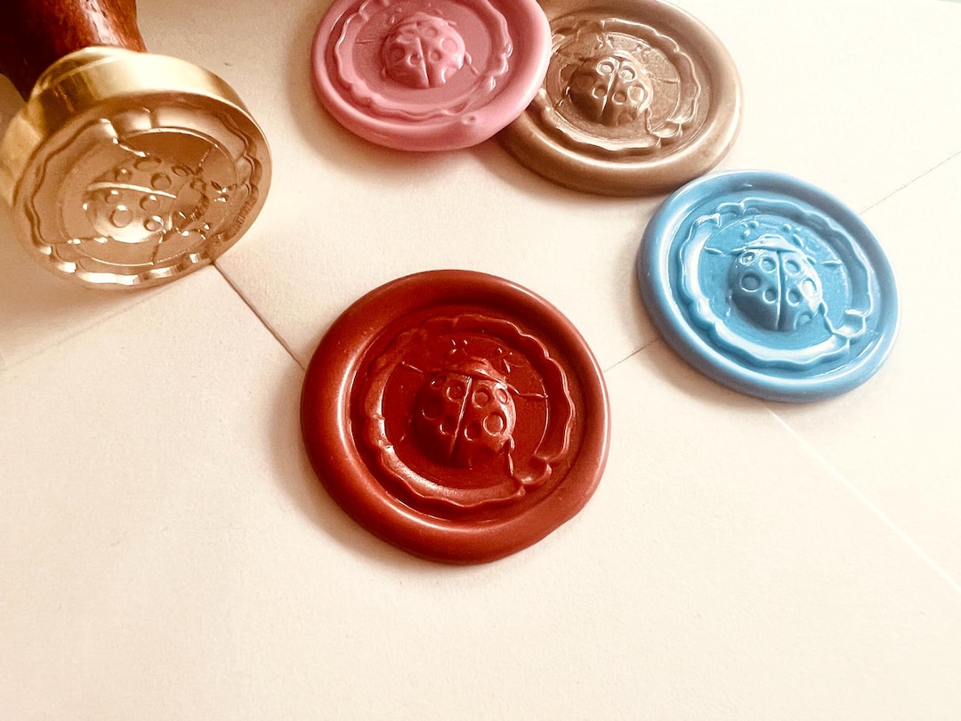 Ladybug Wax Seal Stamp – 25mm Brass Seal With Cute Beetle Design for ...